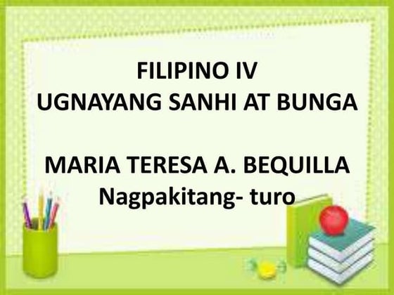 Filipino Sanhi At Bunga Ppt