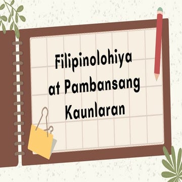 Filipinohiya at pambasanng kaunlaran aralin 1 | PDF