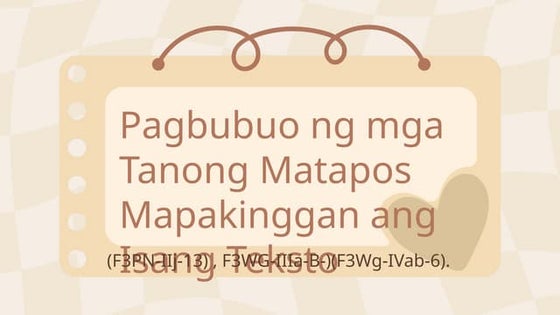 FILIPINO 3 - QUARTER 4 - PAGBUO NG BUOD O LAGOM TUNGKOL SA KWENTONG ...