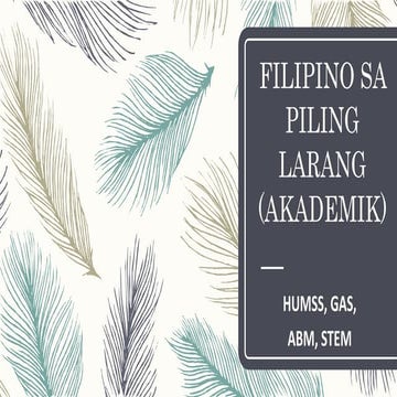 ARALIN 1 FILIPINO SA PILING LARANG.pptx. | PPTX