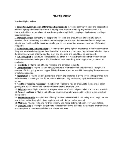 Filipino core values | PPT