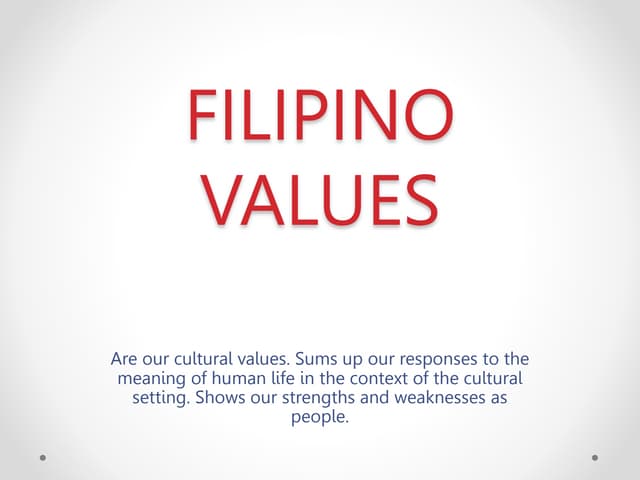 Filipino core values | PPT