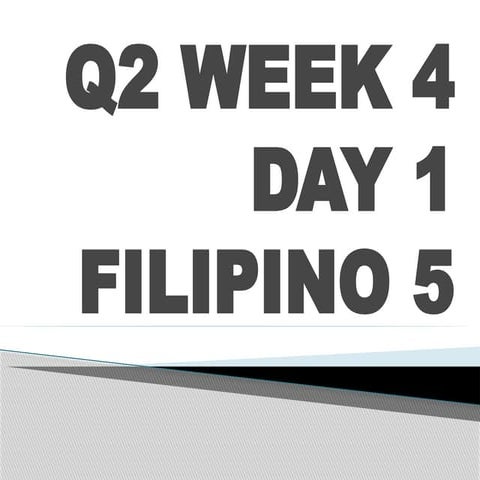 FILIPINO quarter 2 WEEK 4 powepoint presentation day 1-5 | PPTX