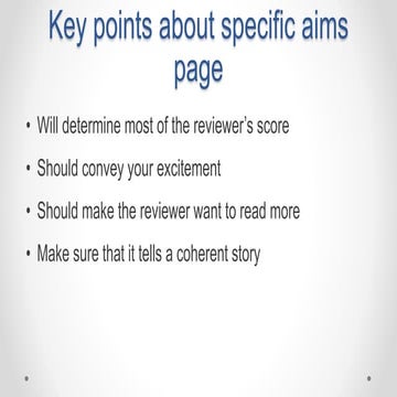 How to Write the “Specific Aims” Section of a Grant Application (Basic ...