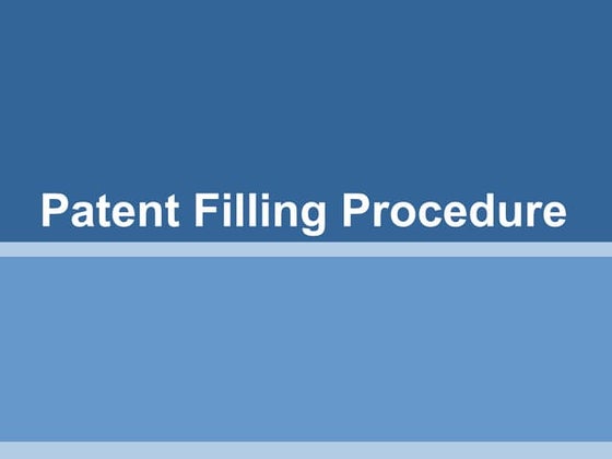 Filing a patent application | PPT