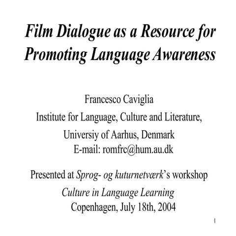 Film Dialogue and Language Awareness | PPT