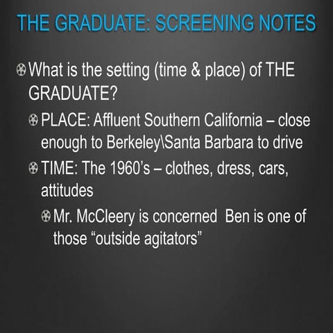 FILM 100 THE GRADUATE Screening Notes | PPTX