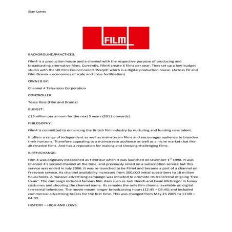 Film4 factfile | DOCX