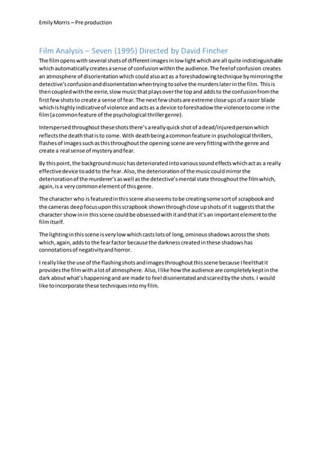 Film analysis seven | PDF