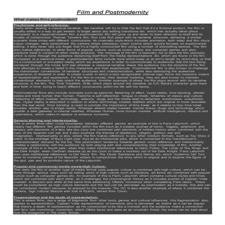 Film and postmodernity | PDF