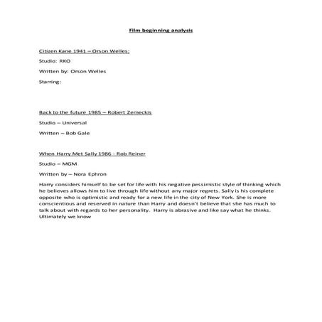 Film beginning analysis | DOCX