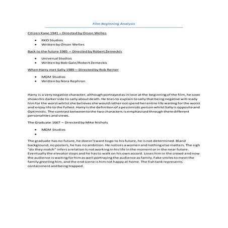 Film beginning analysis | DOCX