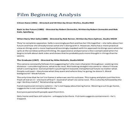 Film beginning analysis | DOCX