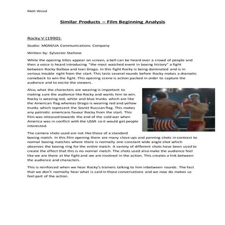Film beginning analysis rocky v | PDF