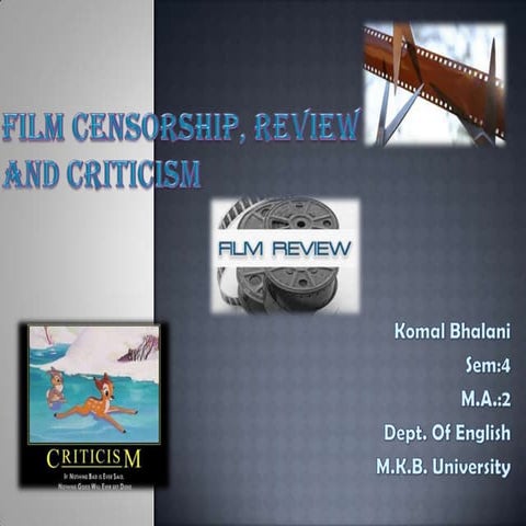 Film censorship, review and criticism | PPTX