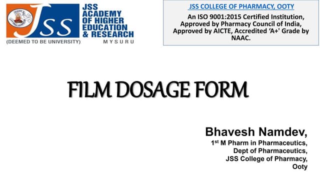 Fast dissolving oral films | PPT | Dental Health | Diseases and Conditions