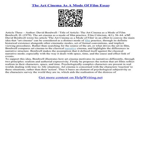 Film Essay Structure | PDF