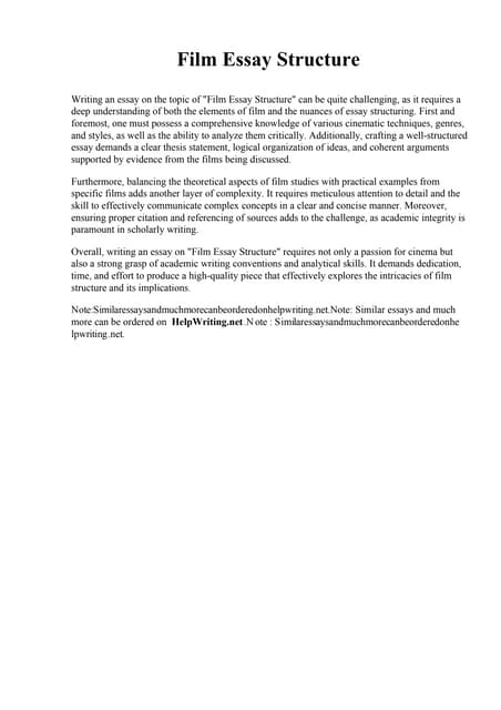 Film Analysis Essay. New Mexico State University | PDF