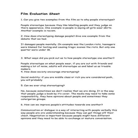 Film evaluation sheet | DOCX