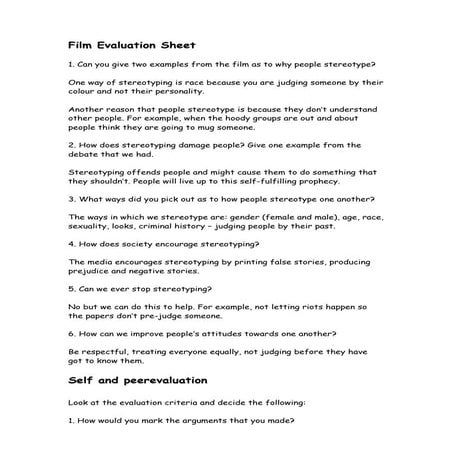 Film evaluation sheet | DOCX