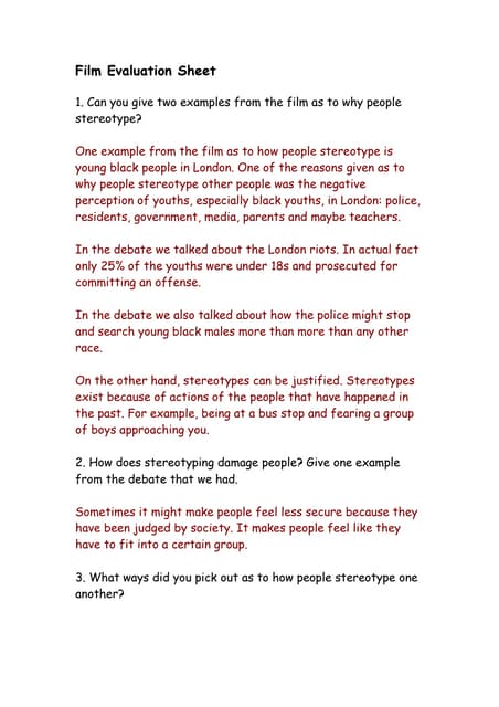 Film evaluation sheet | DOCX