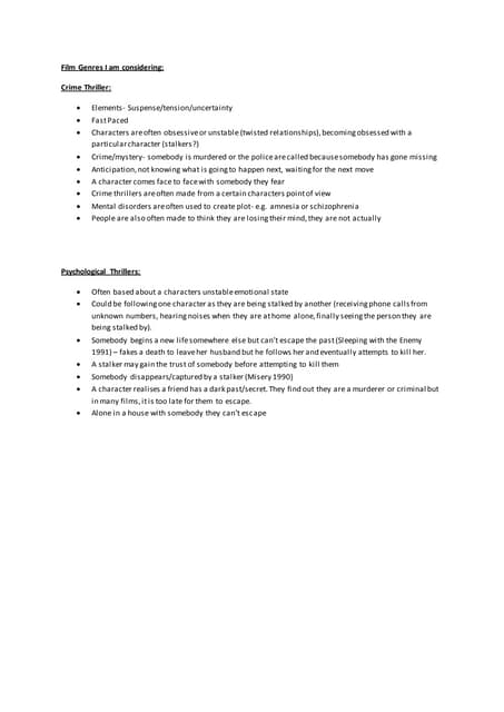 Short film Analysis | DOCX | Horror | Genres