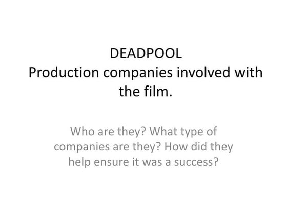Deadpool presentation | PPT