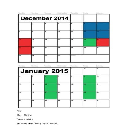 Filming and editing schedule | DOCX