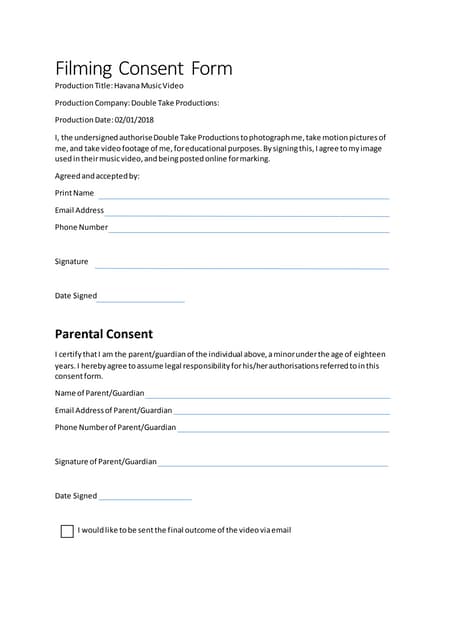 Talent release form | PDF
