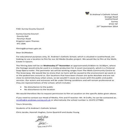 Permission Letter Format