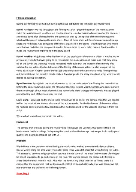 Production diary template (1) | PDF