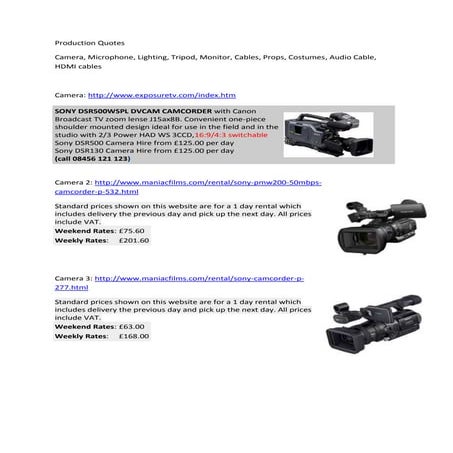 Filming production quotes revisited | PDF