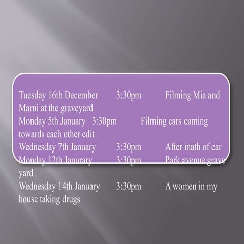 Filming schedule | PPTX