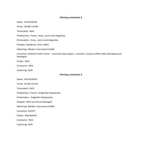 Location Scouting Sheet | DOCX