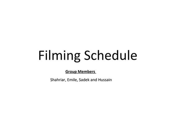 Shooting Schedule | PPTX