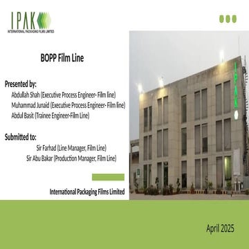 Film Line presentation on BOPP line for.. | PPTX