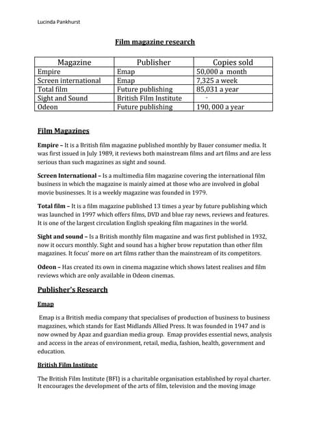 Film magazine distributors | PDF