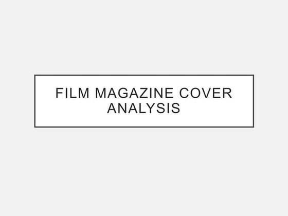 Detailed Magazine Cover Analysis | PPT