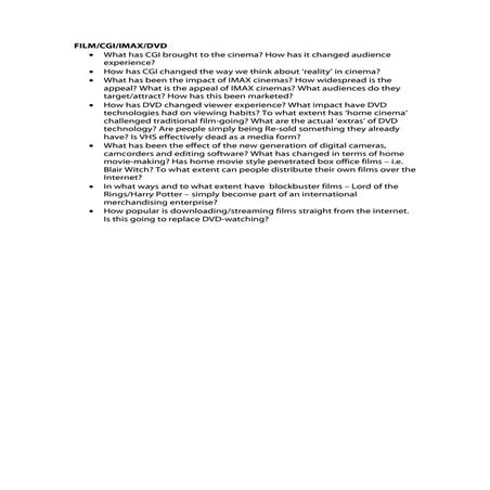 The film industry qs | DOC