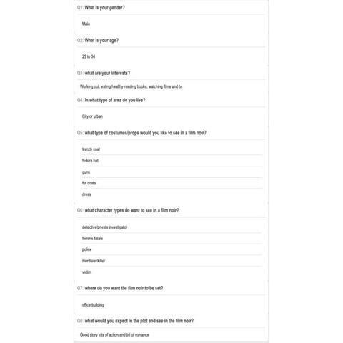 film noir questionnaire responses | PPT
