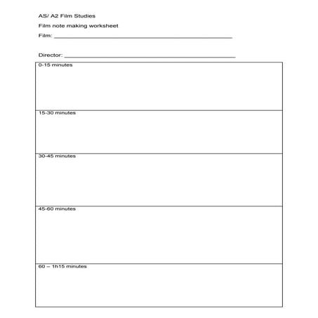 Film note making sheet | DOCX