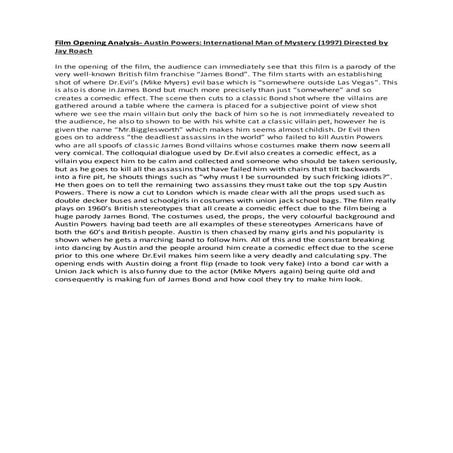 Film opening analysis austin powers | DOCX