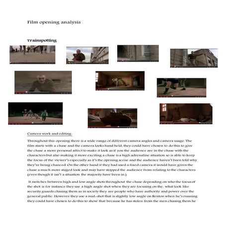 Film opening analysis trainspotting | DOCX