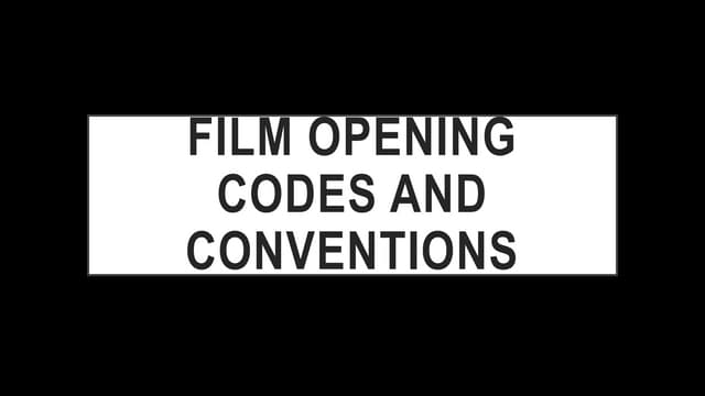 Codes and conventions media presentation | PPTX