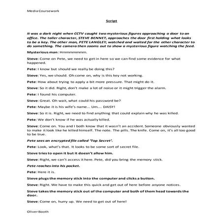 Film Opening Script | PDF