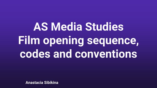 Codes and conventions media presentation | PPTX