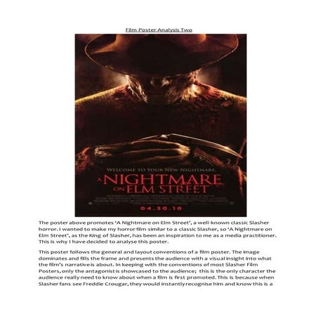 Film Poster Analysis - A Nightmare on Elm Street | DOCX