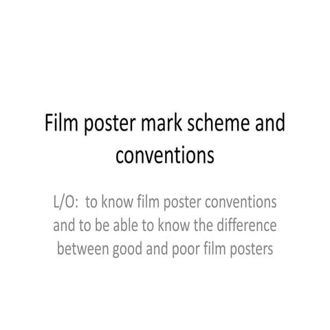 Film poster conventions and analysis | PPTX
