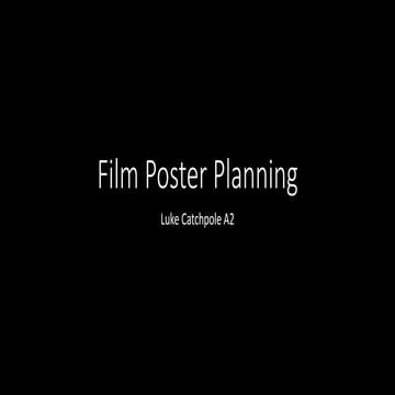 Film Poster Planning | PPT