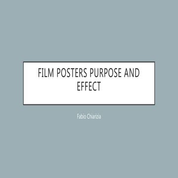 Film posters Purpose and Effect | PPTX